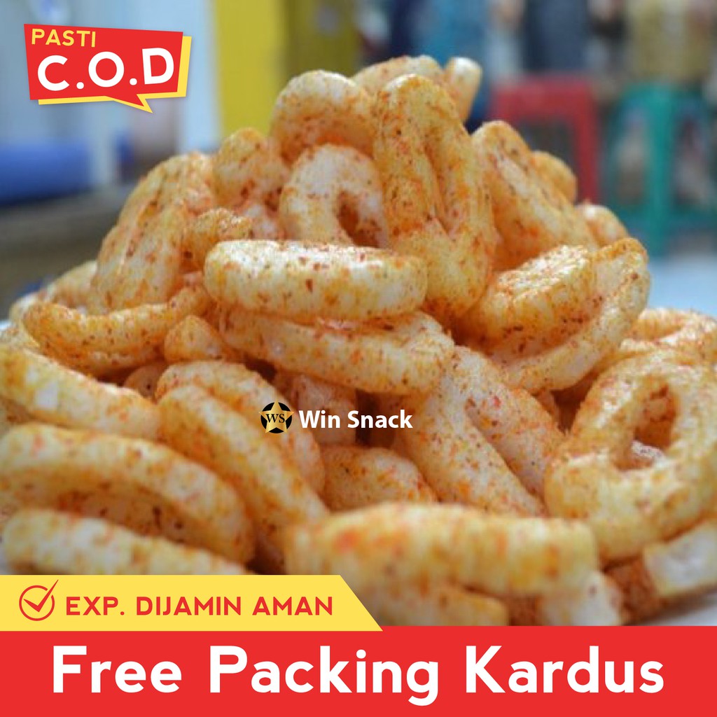 Jual SNACK MAKANAN RINGAN KILOAN RING IKAN PEDAS / KRUPUK IKAN / KRUPUK ...
