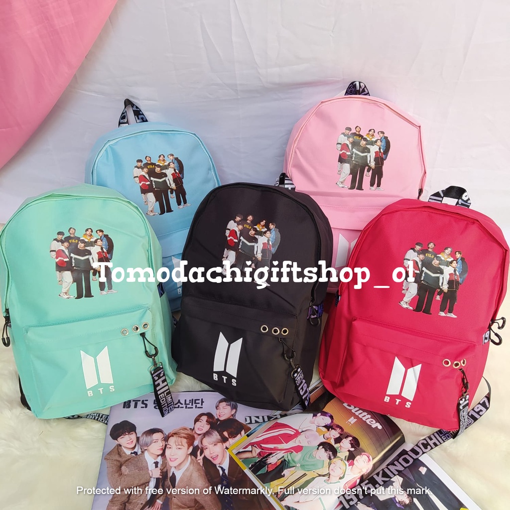 Jual TM/Tas Ransel Laptop BTS Unofficial Import/Backpack Sekolah BT21 ...