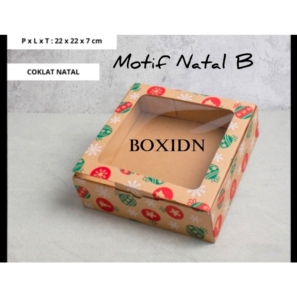 Jual Christmas Pudding Box Natal 22x22 x7cm Box Pudding Natal Box Natal ...