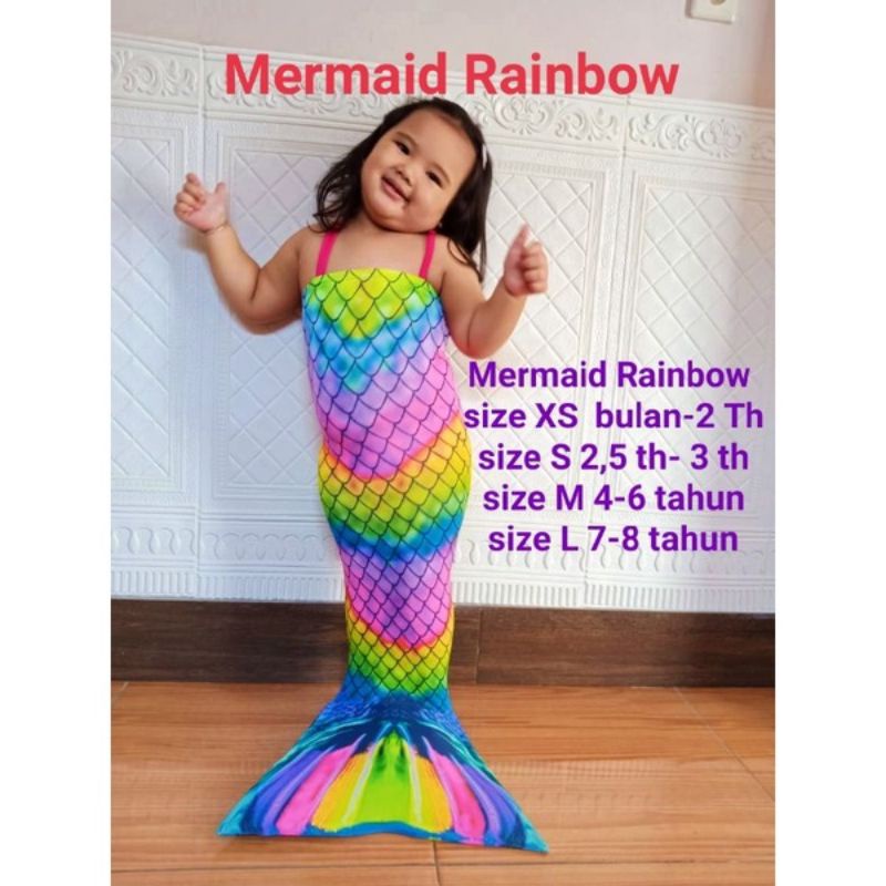 Jual (BISA COD)Kostum Mermeid motif RAINBOW,MAYA, NEMO,ARIEL | Shopee ...