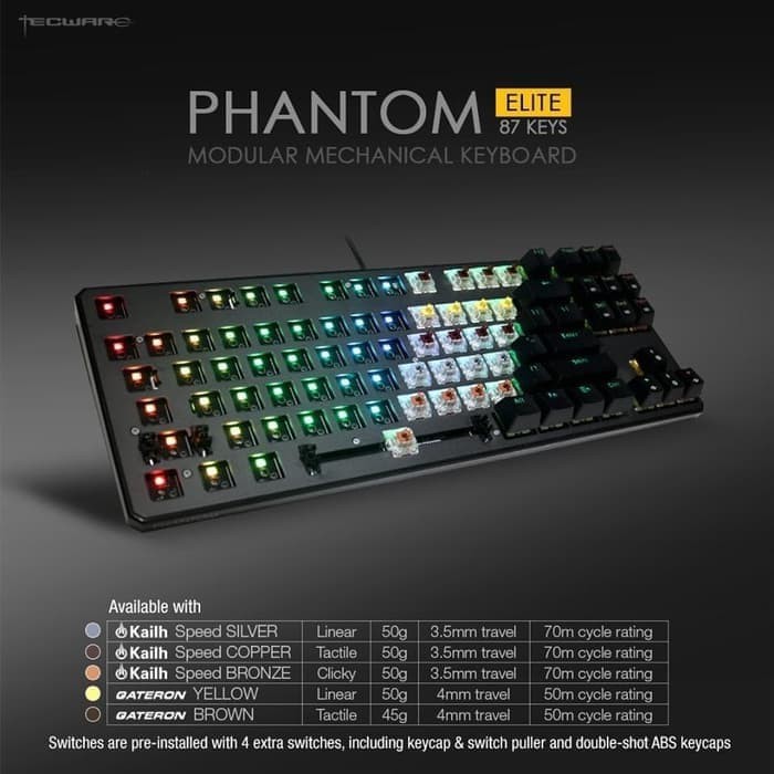 Jual Tecware Keyboard Phantom Elite 87 - Gateron TECWARE PHANTOM 87 ...