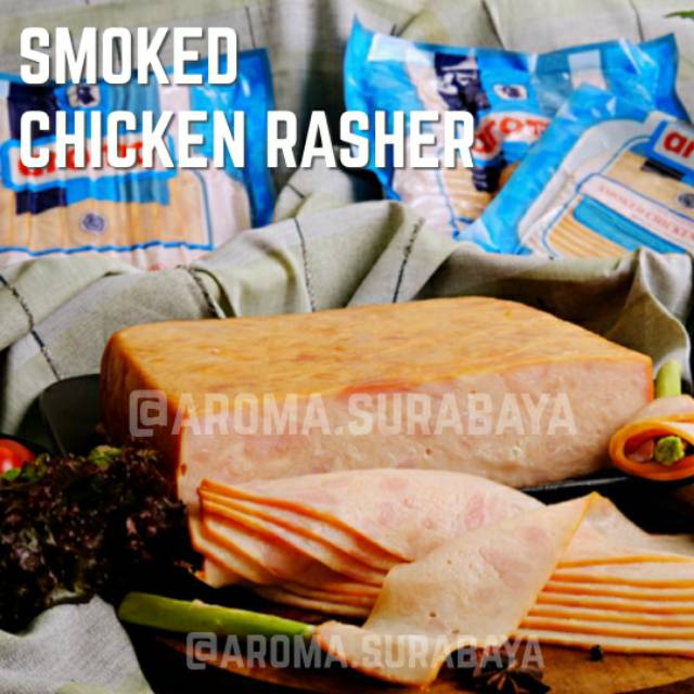 Jual AROMA Smoked Chicken Rasher 1000gr / 1kg Daging Ayam Asap Bacon ...