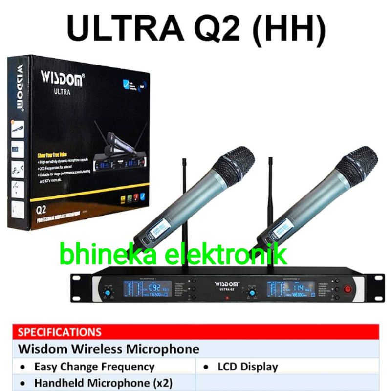 Jual mic wireless wisdom ultra Q2 / q 2 original mic pegang handheld ...