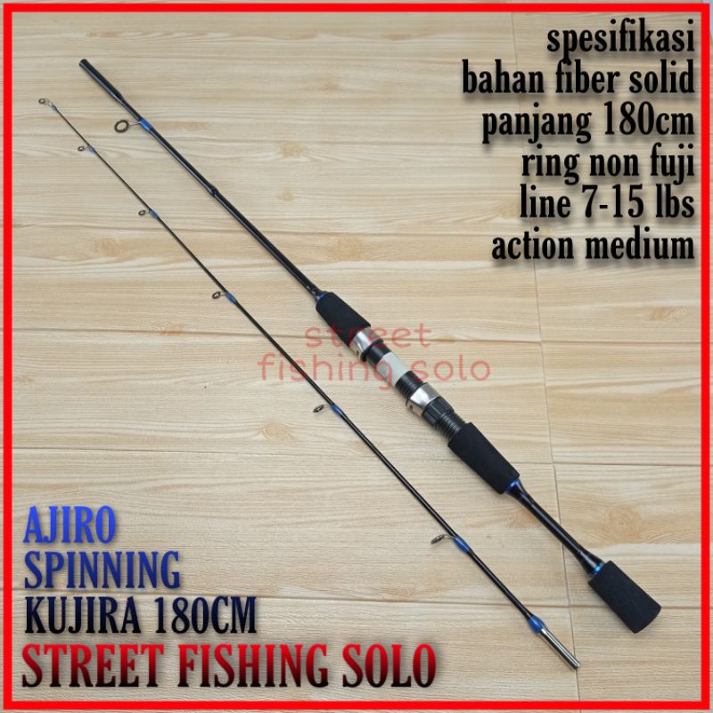 Jual set joran pancing fiber ajiro SPINNING KUJIRA 100 120 135 150 165 180 198 210 cm COD ...