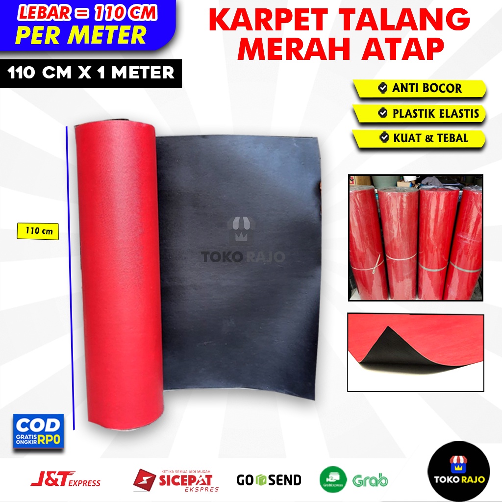 Jual Karpet Talang Air Merah Hitam Tebal Karpet Talang Air Atap Anti ...