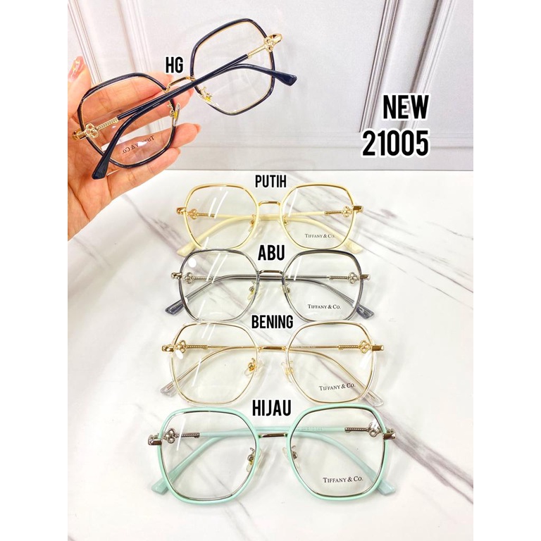Jual Frame 21005 Kacamata kotak segi enam Paket kacamata minus plus ...