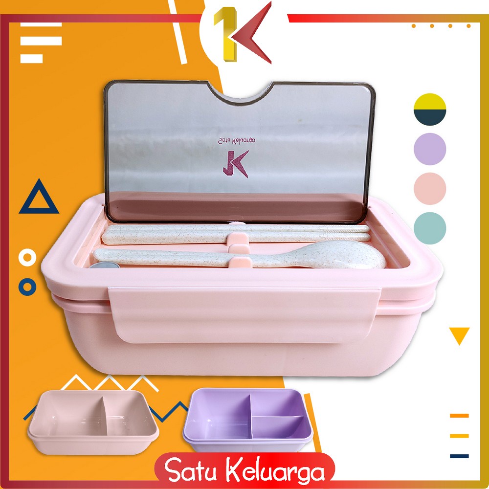 Jual SK-C479 Tempat Makan Lunch Box Set Free Sendok Garpu Kotak Makan Transparant Bento Box ...