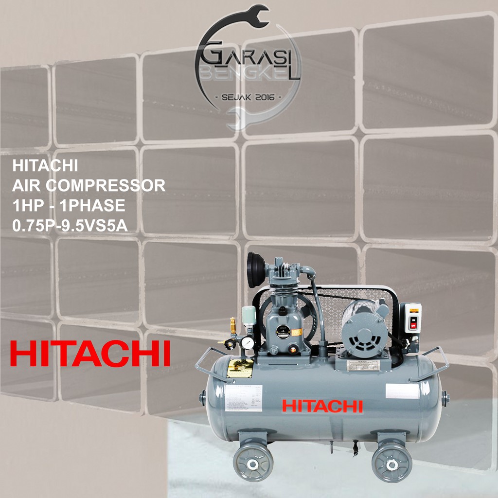 Jual Kompresor Angin Hitachi Air Compressor 1Hp 1 Phase 0.75P-9.5VS5A ...