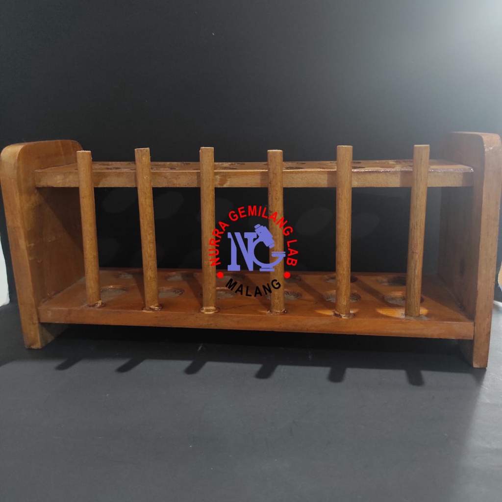Jual Rak Tabung Reaksi Kayu diameter 2,5cm / Rak Test Tube d 25mm ...