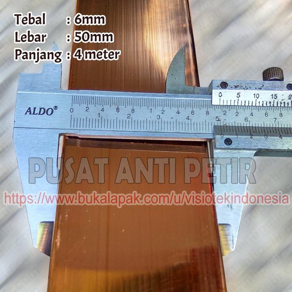 Jual Busbar Plat Tembaga 6x50x4000 - Grounding Plat - Busbar Panel ...