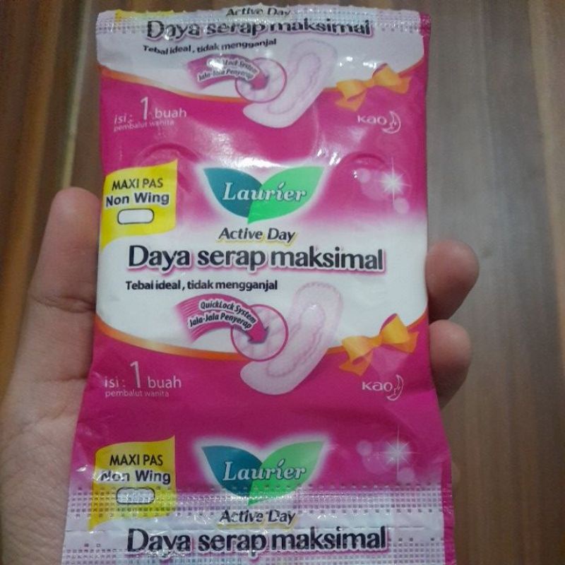 Jual Pembalut Wanita Laurier Pink Tanpa Sayap Non Wing Renceng Sachet ...