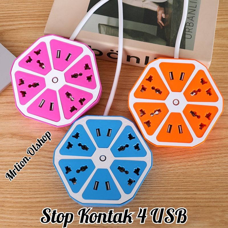 Jual Stop Kontak USB Hexagon Socket Vanstar/4 USB Colokan Listrik Smart Power | Shopee Indonesia