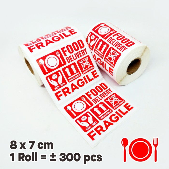 Jual Sticker Fragile Food Delivery Stiker Label Pengiriman Makanan 8 x ...