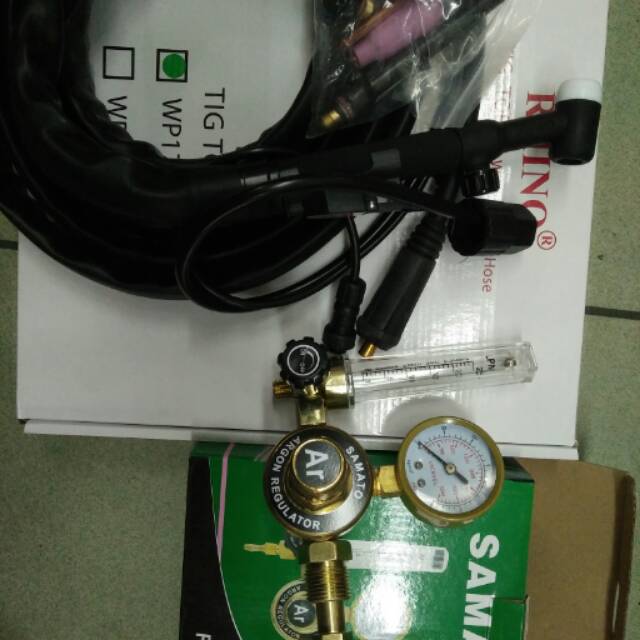 Jual tig torch wp 17v 2 dauble rhino plus regulator argon samato | Shopee Indonesia