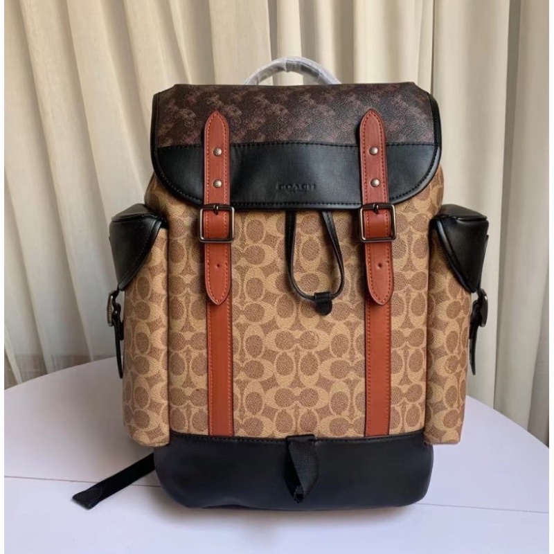 Jual coach hitch backpack in signature | Shopee Indonesia