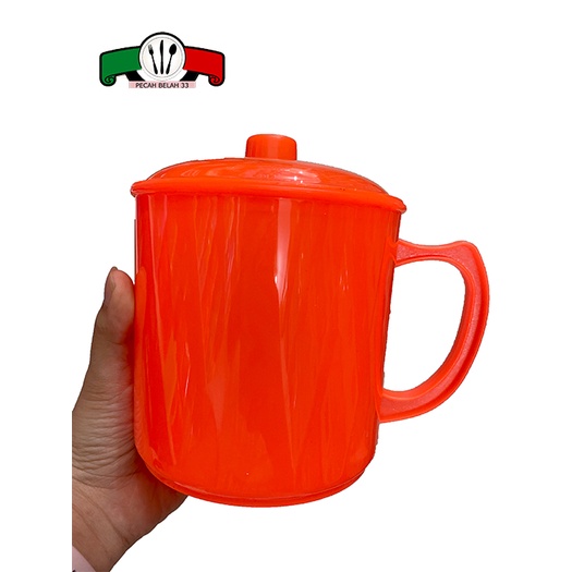 Jual CANGKIR 12TTP PLASTIK/ CANGKIR TEH + TUTUP/ CANGKIR BESAR GAGANG ...