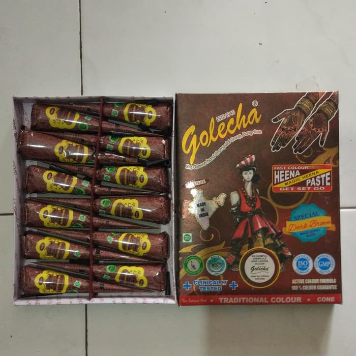 Jual HENNA GOLECHA DARK BROWN(ECER) | Shopee Indonesia