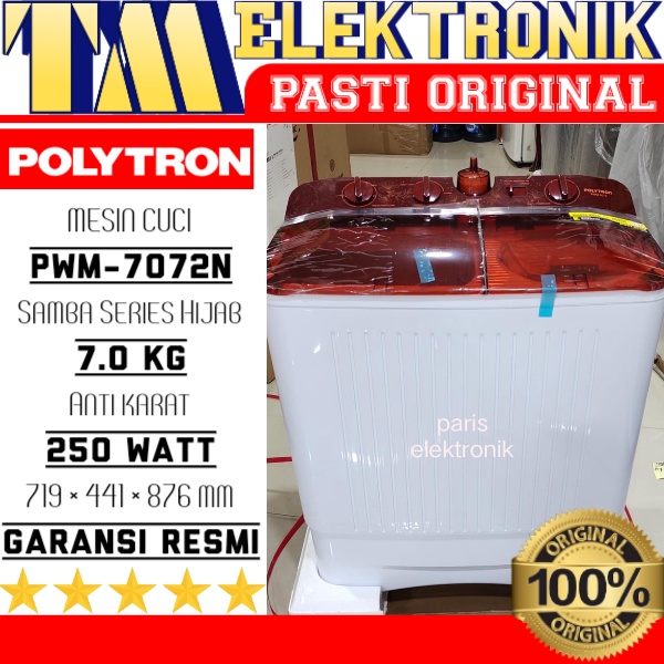 Jual MESIN CUCI POLYTRON PWM-7072N / MESIN CUCI 2 TABUNG KAPASITAS 7 KG | Shopee Indonesia