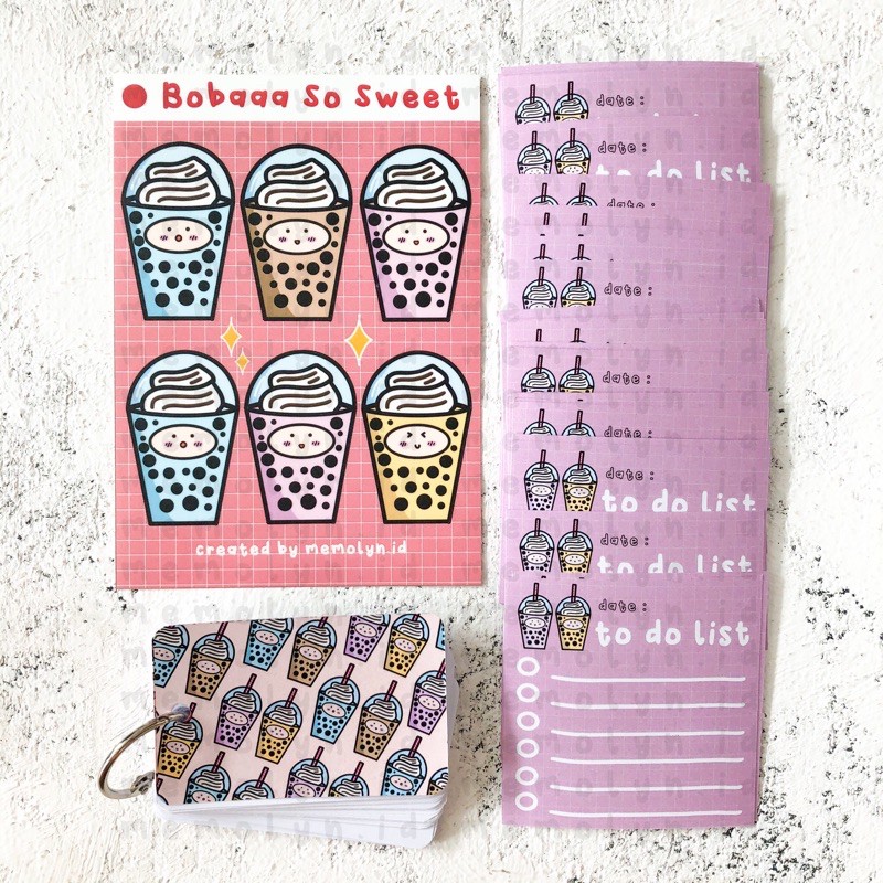 Jual Stiker Memo Notes Flash Card Minuman Boba | Shopee Indonesia