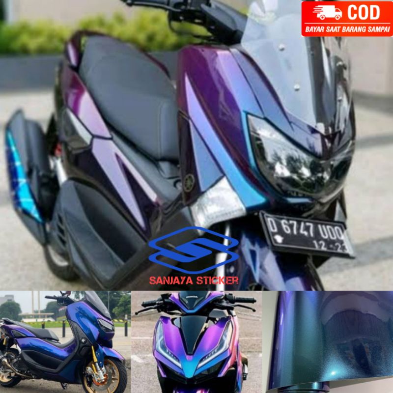 Jual Stiker Skotlet Motor Biru Bunglon pelangi Biru Aurora Untuk Body ...