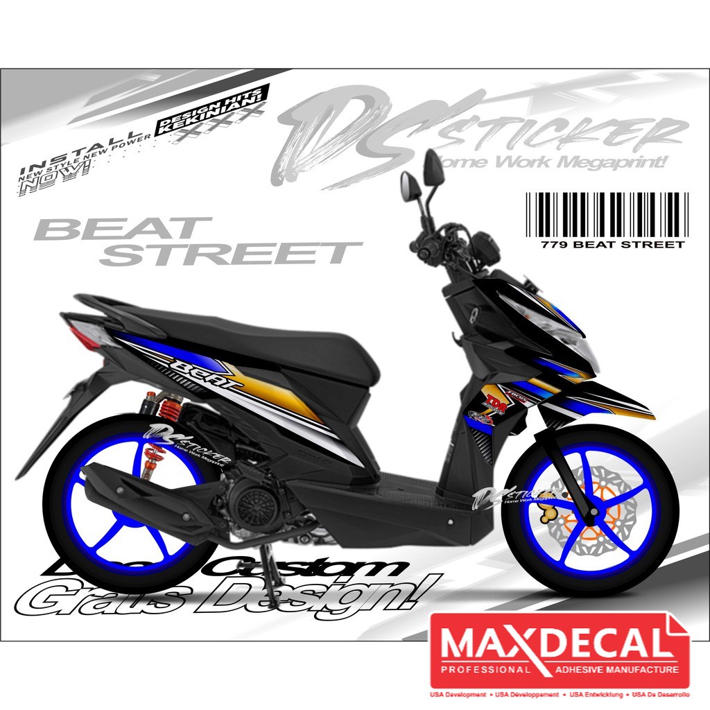 Jual 779 sticker decal beat street custom tema racing keren | Shopee ...