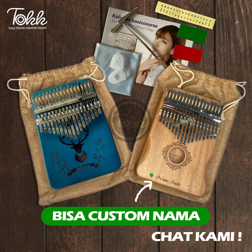 Jual [3 WARNA] SET LENGKAP KALIMBA PREMIUM MAHOGANI ASLI 17 Keys kunci ...