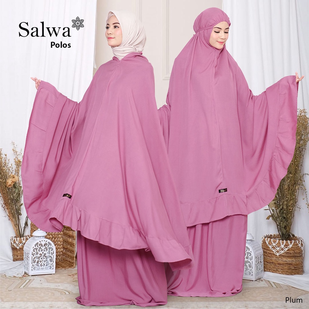 Jual 2in1 Mukena Dewasa Salwa Polos ⠀ Mukenah Terbaru 2023 2 in 1 Super ...