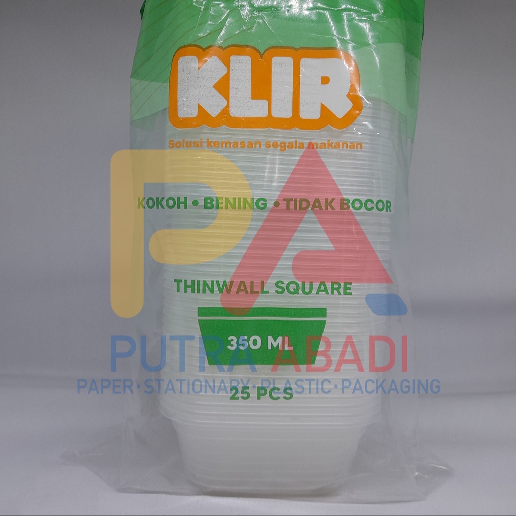 Jual Thinwall Klir Square 350ml Isi 25 Pcs Shopee Indonesia