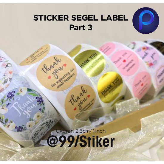 Jual (Isi 100Pcs) Sticker Thank You 2,5cm untuk Kue DIY Stiker Lucu ...