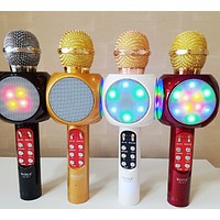 Jual WS - 1816 Mic Wireless Bluetooth Karaoke LED RGB Microphone Speaker KTV | Shopee Indonesia