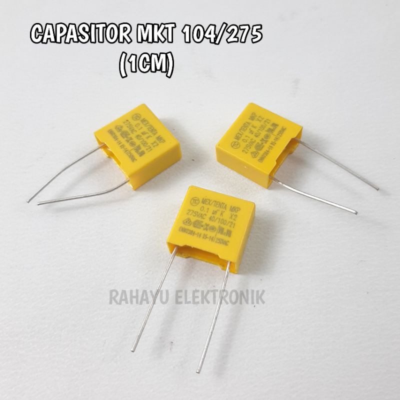 Jual KAPASITOR CAPASITOR MKT 104 / 275V 1CM | Shopee Indonesia