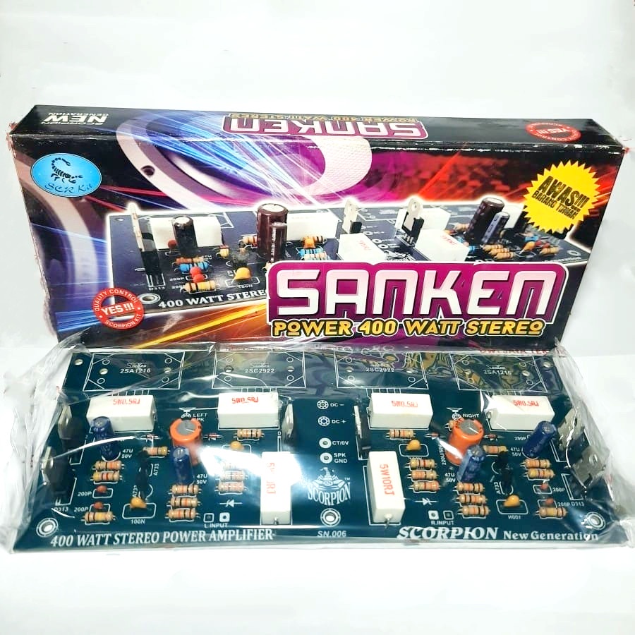 Jual Kit Power Amplifier Sanken 400 Watt Stereo by Scorpion | Shopee ...