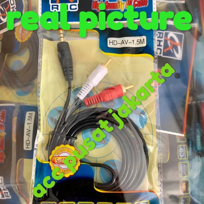 Jual Dijual KABEL AUDIO TO 2 RCA GOLD PLATED 1.5M (1-2) / JACK 3.5 - 2 ...