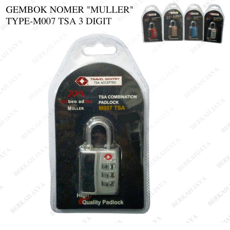 Jual Gembok Koper MULLER M007-TSA 40mm Putar 3 Digit TSA Standard ...