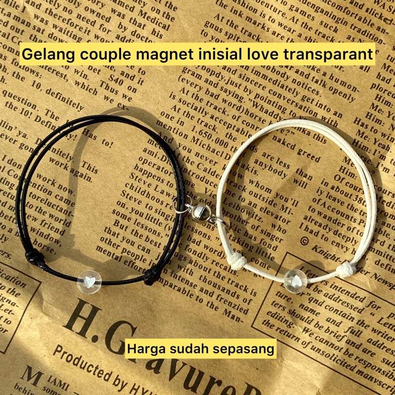 Jual Gelang magnet couple | Gelang magnet couple inisial bulat love ...