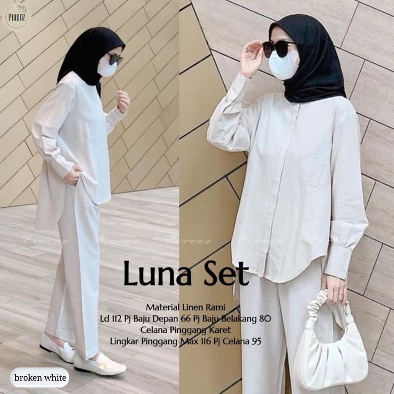 Jual Luna Set / Baju Setelan Baju Dan Celana / Matt Katun Rami / One Set Wanita Terbaru ...