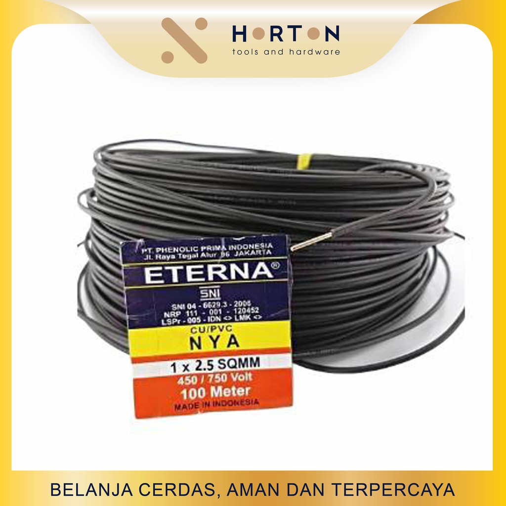 Jual PER METER Kabel ETERNA NYA 1 X 2.5 Merah-Hitam Meteran / Kabel ETERNA NYA 1X2.5 | Shopee ...