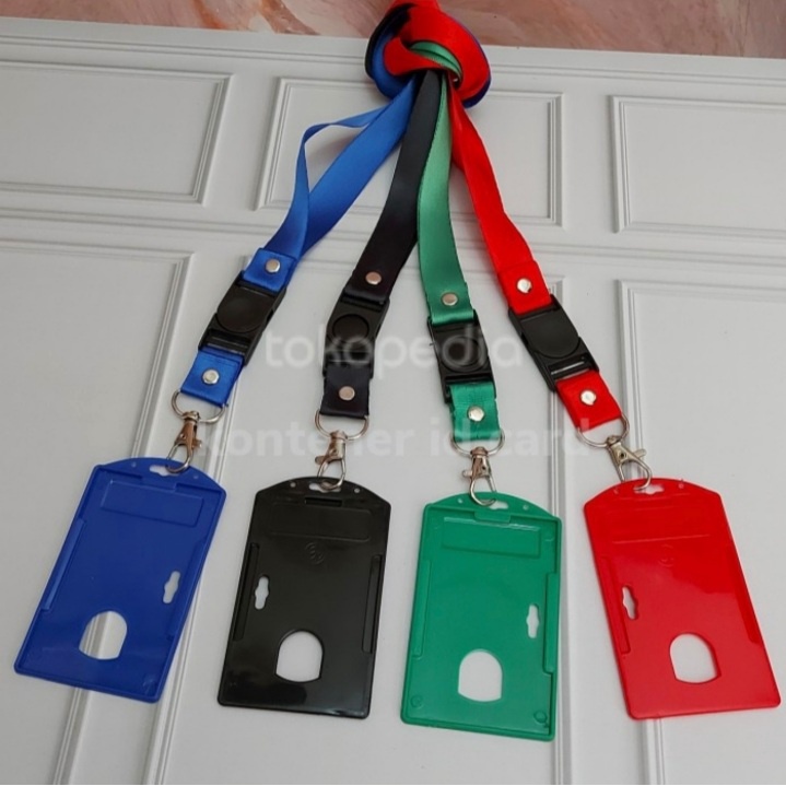 Jual Tali Lanyard / Tali ID Card 2cm stopper + Casing ID Card Holder ...