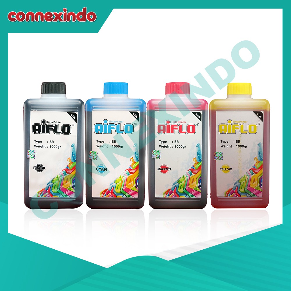 Jual Paket Hemat Tinta Aiflo BR 1 Liter Untuk Printer Inkjet (1 set 4 ...
