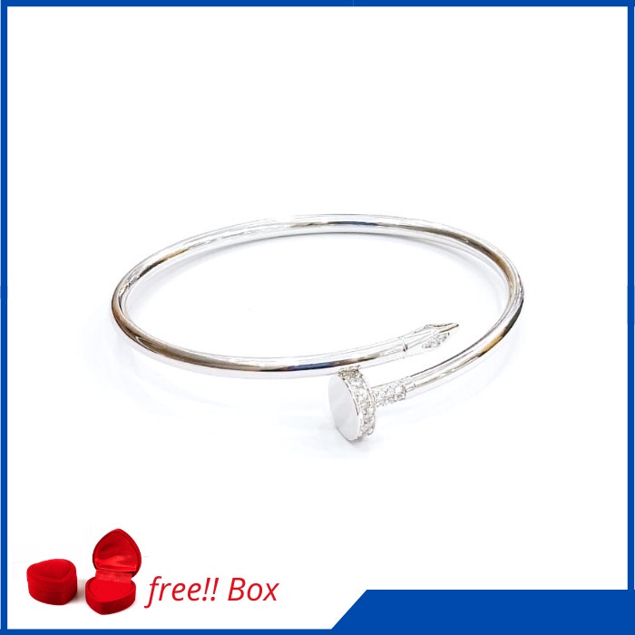 Jual SALE gelang cartier model paku emas putih asli 9K-375% | Shopee ...