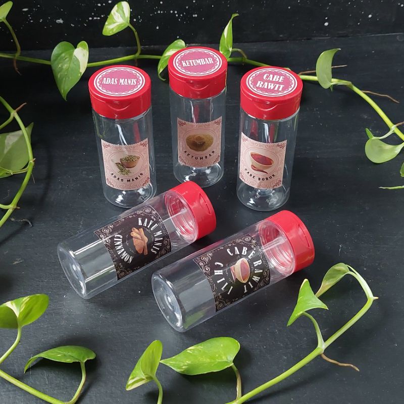 Jual Botol Plastik Label Bumbu Dapur Model Bon Cabe 150ml | Shopee ...