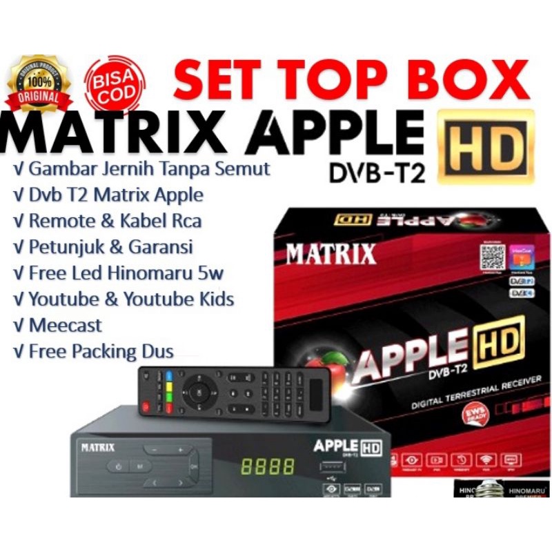 Jual Set Top Box Matrix Apple Full HD DVB T2 STB Matrix STB Digital Matrix | Shopee Indonesia