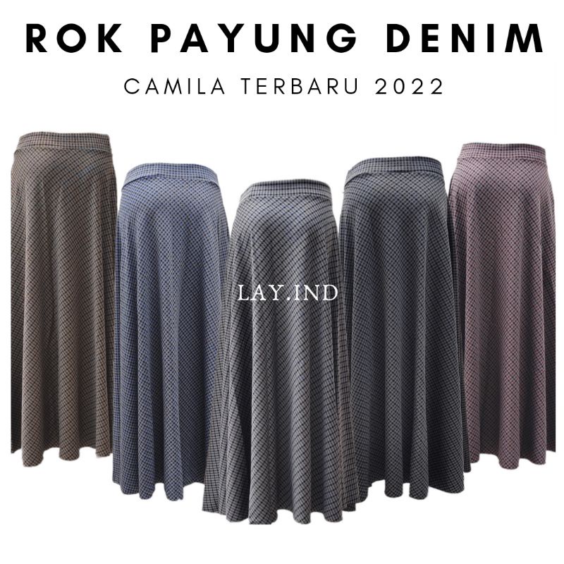 Jual Rok Camila Denim Ramie // Rok Mayung Panjang 93 cm // Rok Terbaru ...