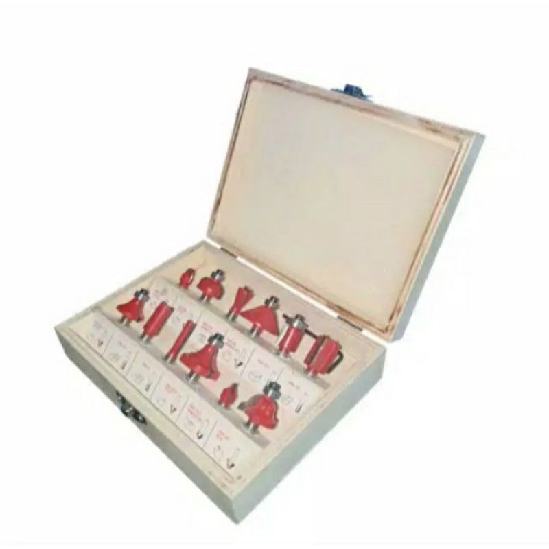 Jual 1/4 MATA PROFIL 12 PCS, ROUTER BIT SET READY WARNA KUNING | Shopee ...