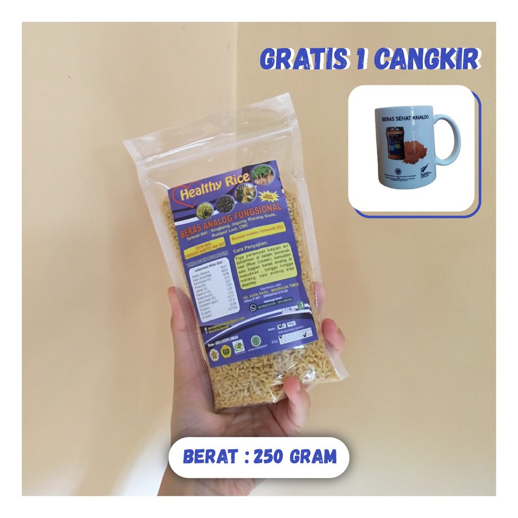 Jual Beras Analog Sehat 250gr (5 bahan) + GRATIS 1 CANGKIR | Healthy ...