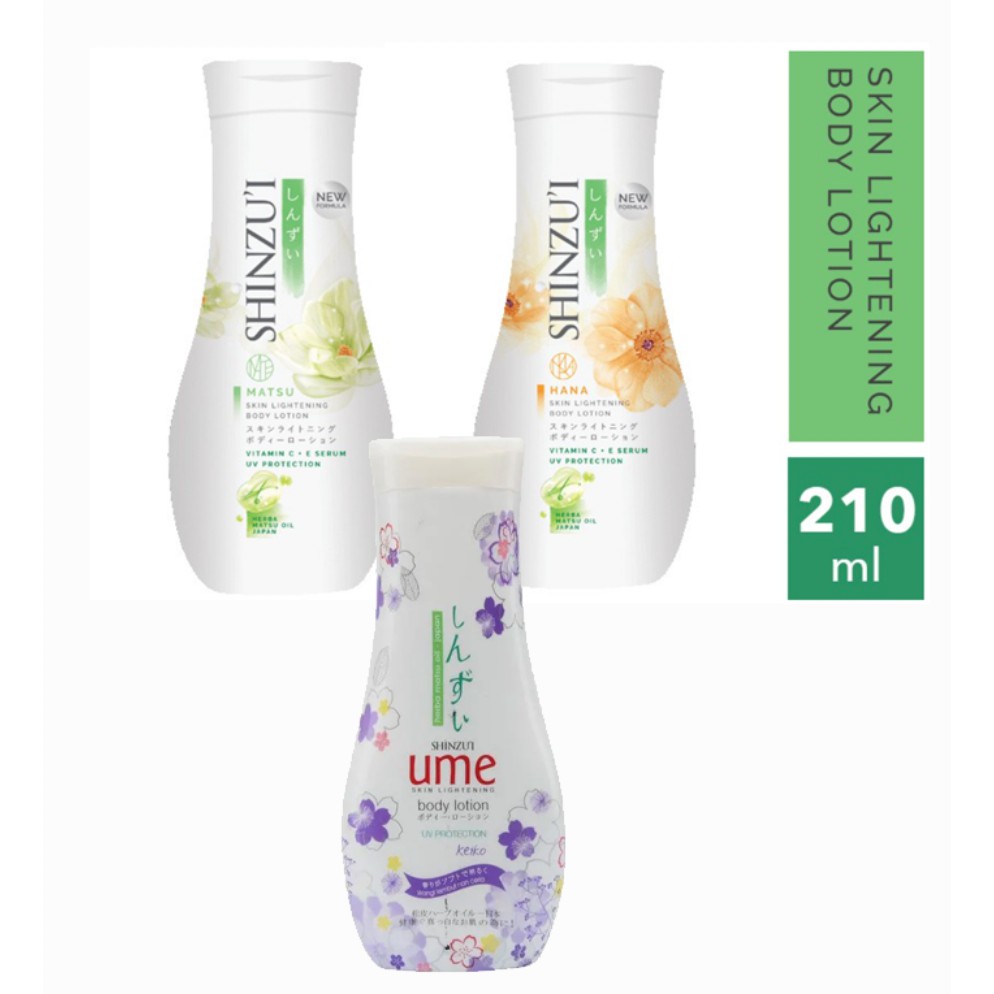 Jual Shinzu'i Skin Lightening Body Lotion 210 ml - HANA / MATSU / UME ...