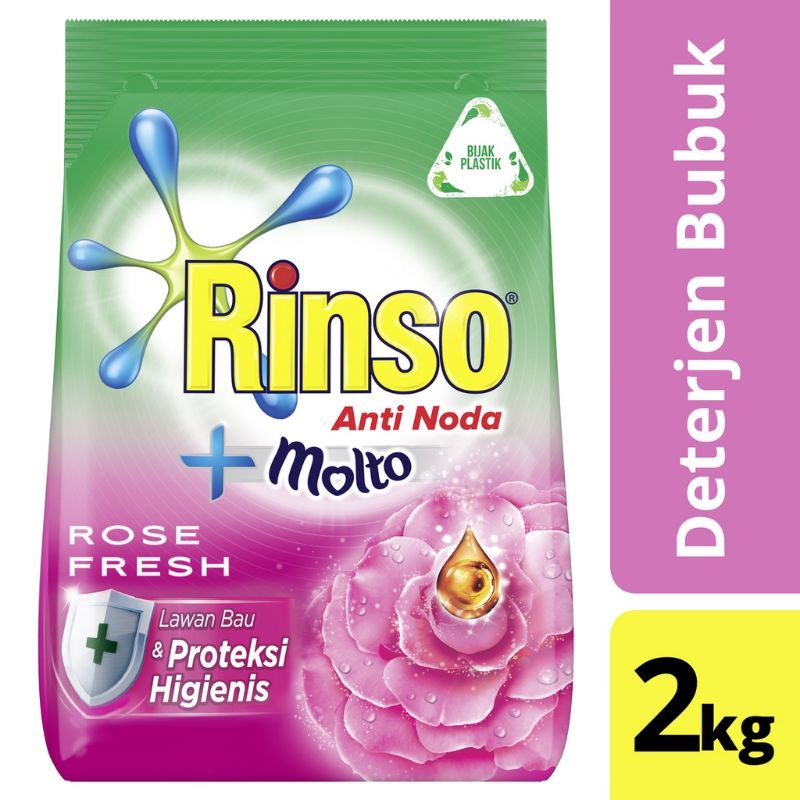 Jual DETERGEN BUBUK RINSO MOLTO ANTI NODA 2 KG 1.8 KILO DETERJEN ...