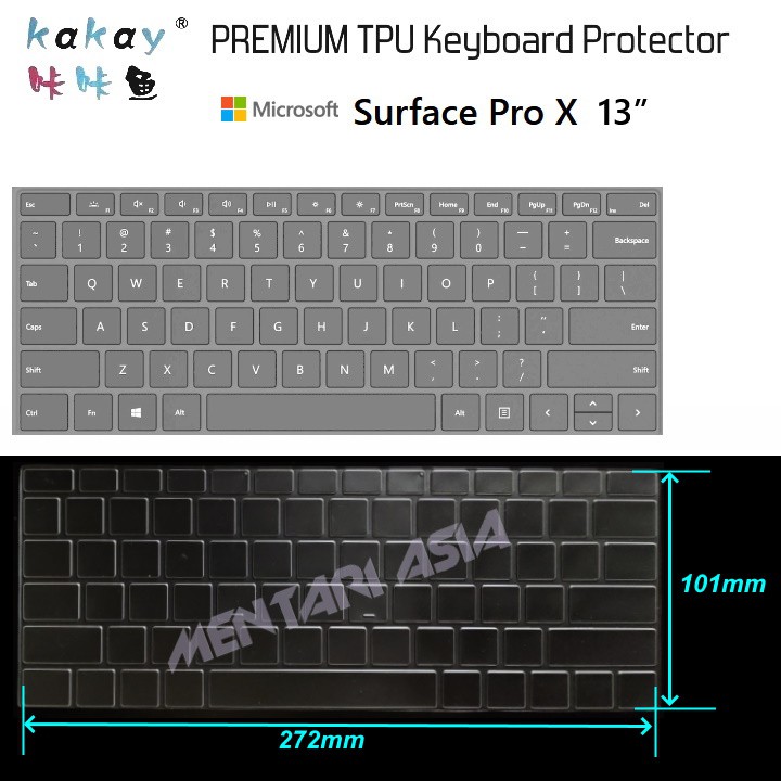 Jual Keyboard Protector Surface Pro X 13" - KAKAY Premium TPU Clear ...