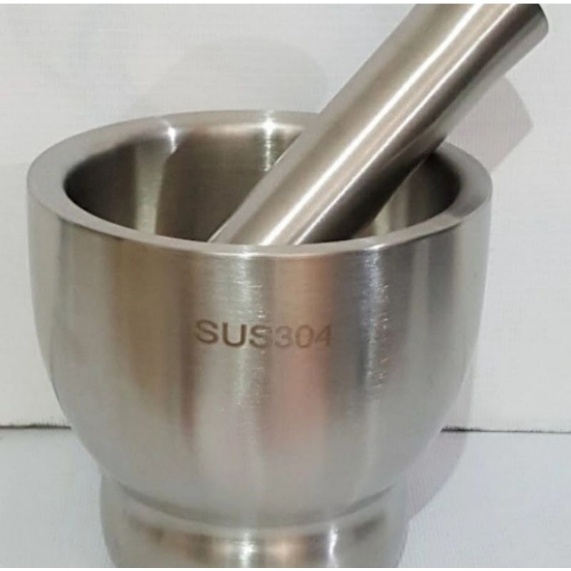 Jual tumbukan obat stainless steel sus304 / ulekan / cobek (Besar ...