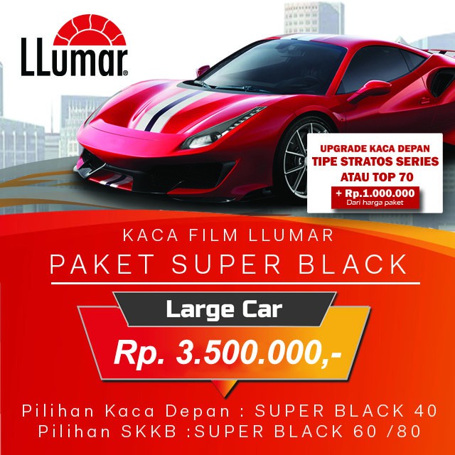 Jual LLumar Window Film - Paket Super Black Kaca Film Large Car ...